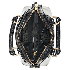 Calvin Klein Clara Mini Satchel Crossbody, Brown/Khaki/Black Logo