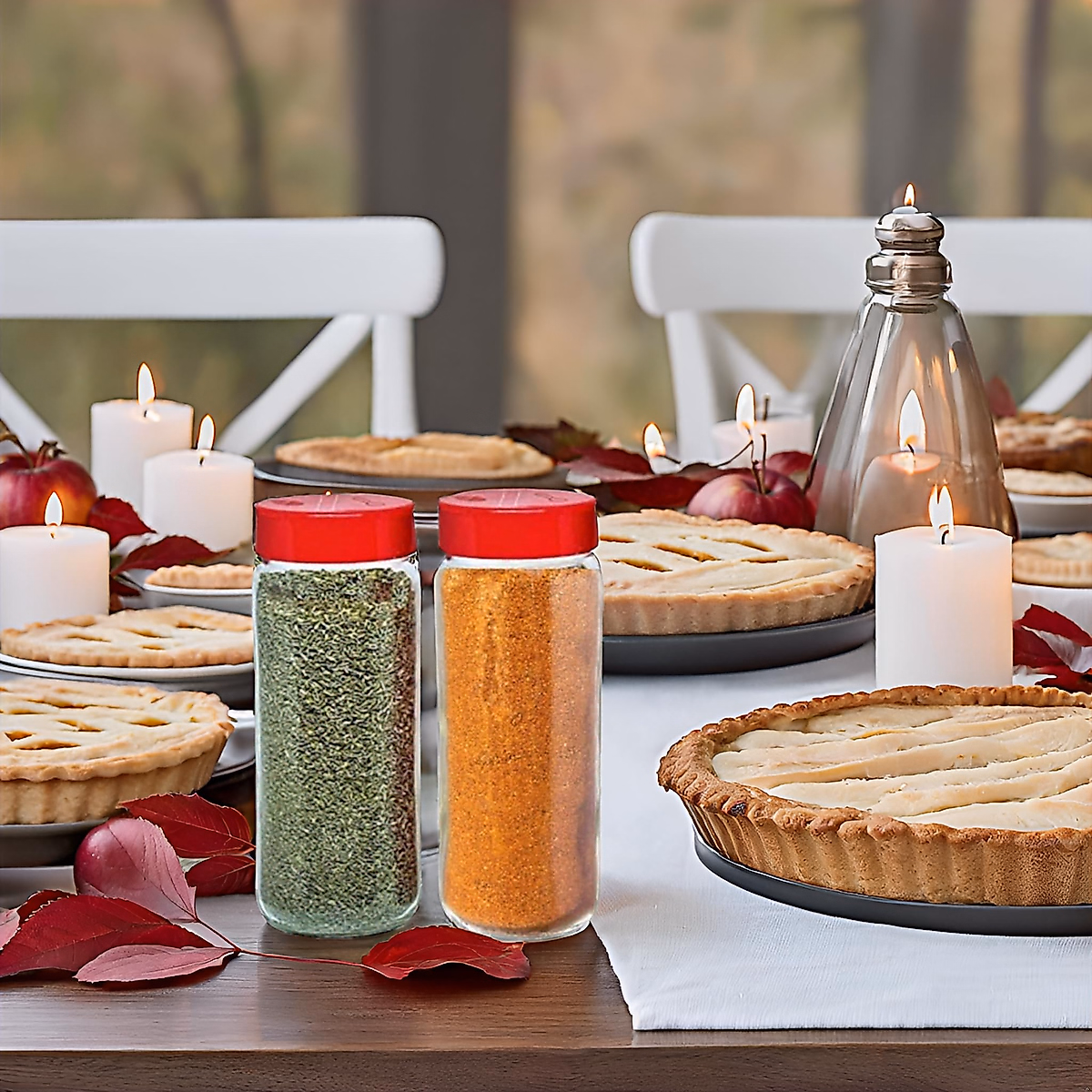 JARMING COLLECTIONS Glass Spice Jars with Shaker Lids - Spice Jars 16 oz for Food Storage, Spice Containers for Kitchen Organization and Storage, Bottles for Spices (Black - 16 Ounce 3 pack)