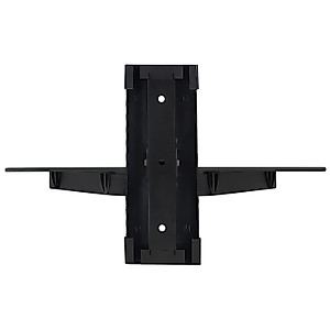 Mount-It! Floating TV Shelf, Wall Mounted Shelf for Receiver, Cable Box, PlayStation, Xbox, DVD Player, Projector and AV Components, 17.6 Lbs Capacity, 1 Shelf, Tinted Tempered Glass Black