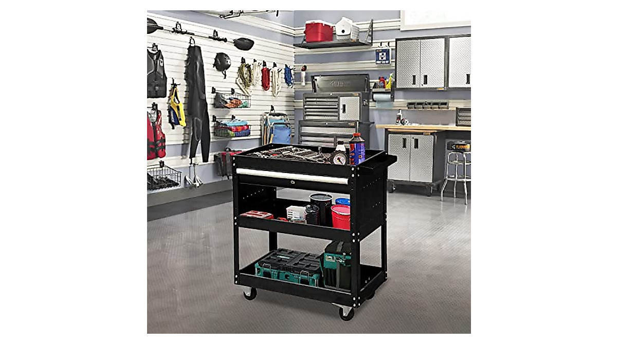 3-Tier Tool Cart - Heavy-Duty Rolling Storage Solution