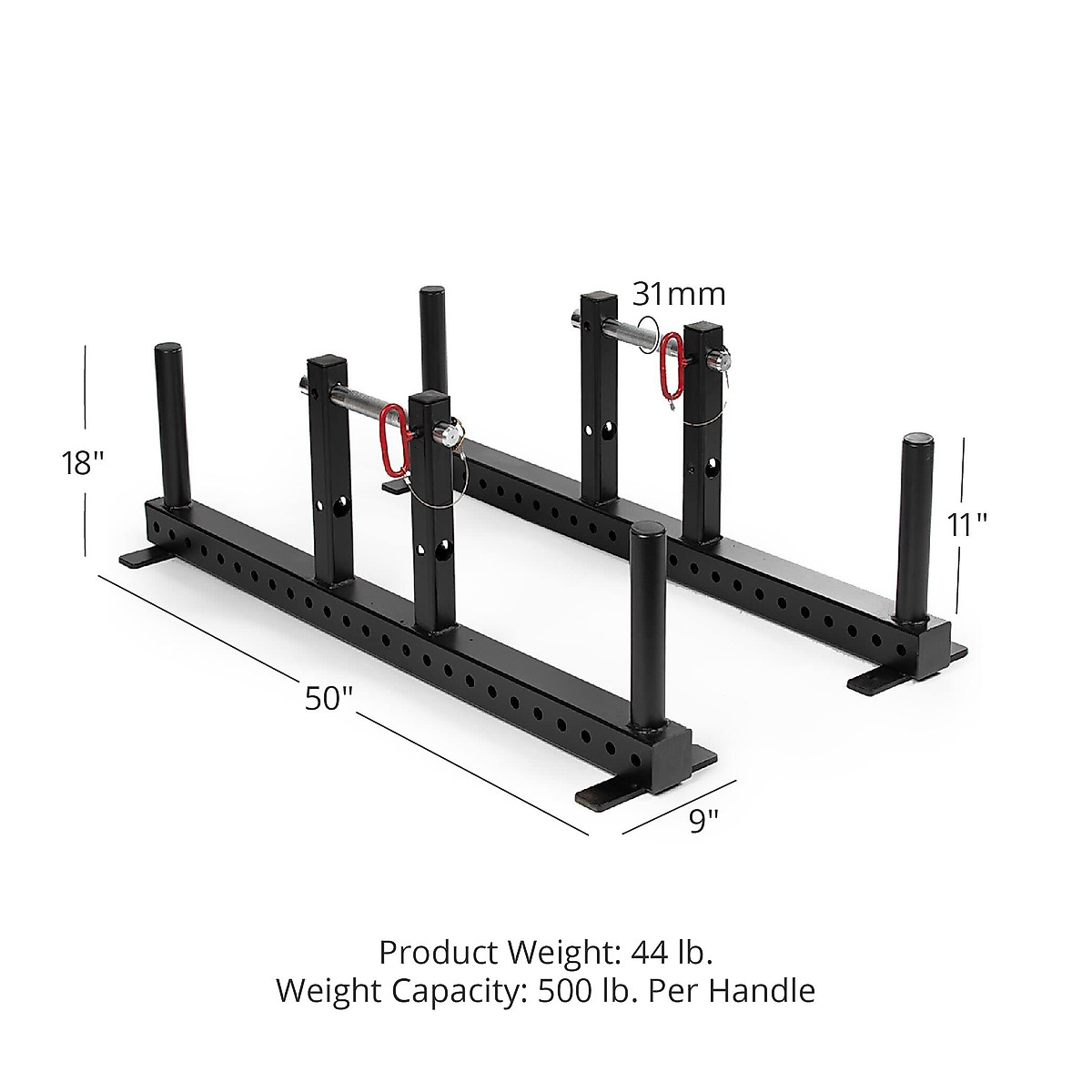 Titan Fitness Upright Farmers Walk Handles, Farmer Carry Training, Rated 500 LB Each, Grip Strength Weight Training