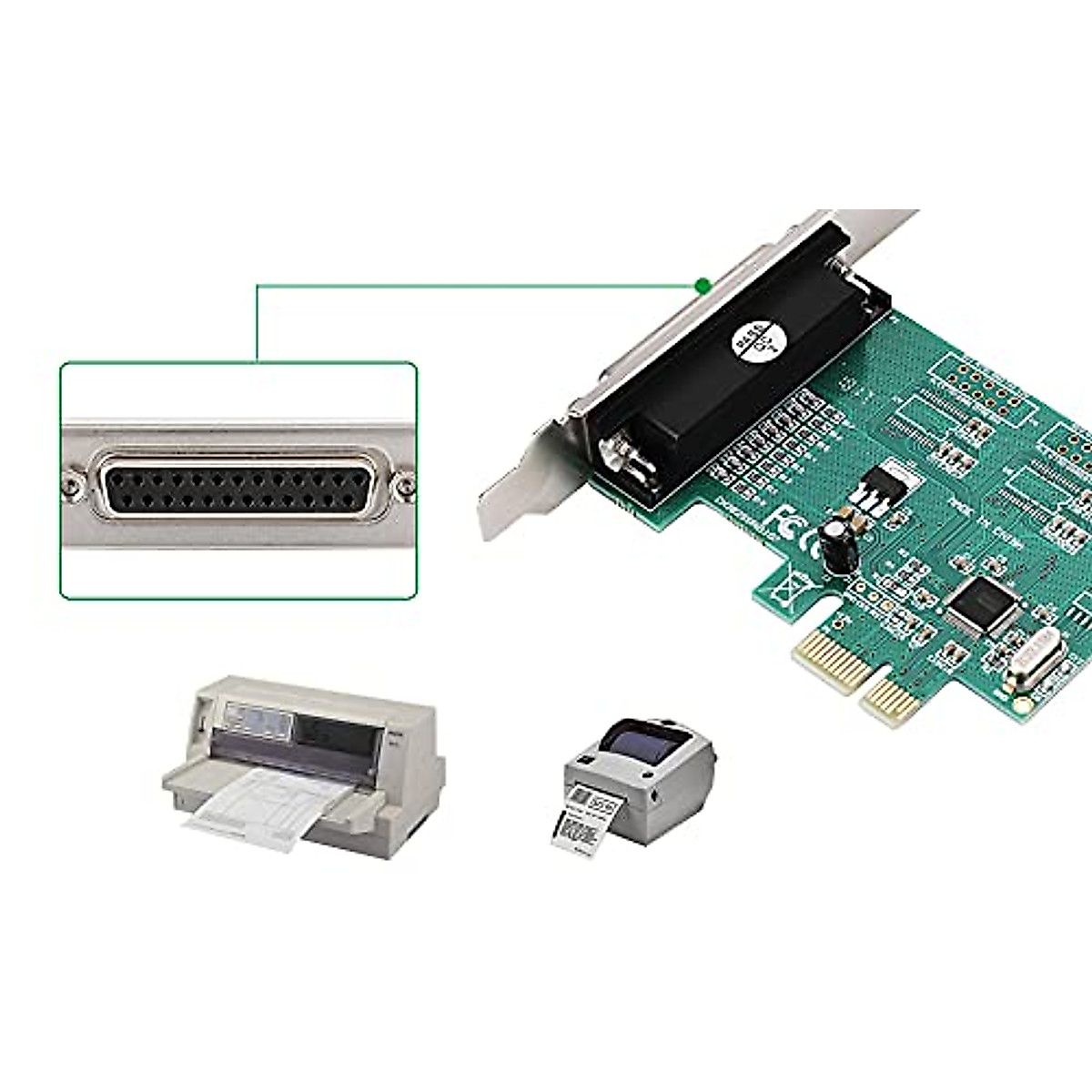 Wendry LPT Printer to PCI-E Parallel Printer Card, Parallel Port DB25 Express Card Converter Adapter, Pci-express's 25/s Full Duplex Channel,1.5 Mbyte/S,for Win98SE/ME/2000/XP/Vista/Win7/Win8/Win10