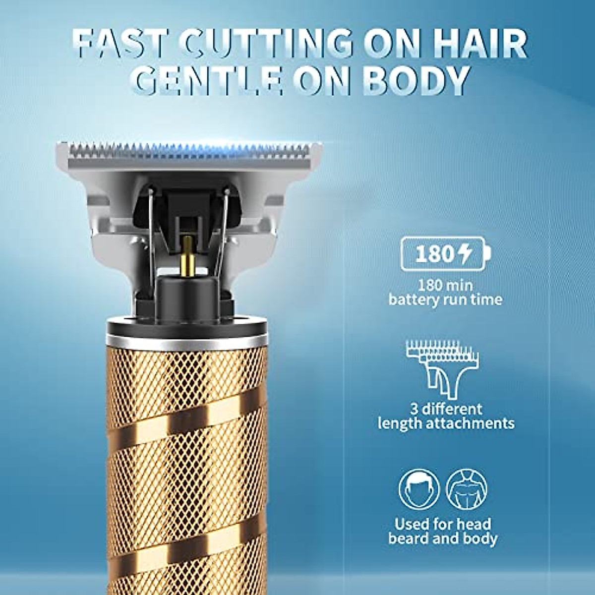 Ufree Hair Trimmer, Beard Trimmer for Men Electric Razor Shavers Cordless Hair Clippers, Zero Gapped T Blade Liners Grooming Hair Cutting Kit, Gifts for Men Husband Father