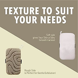 myHomeBody Luxury Mens Loofah Body Exfoliator, Loofah Sponge, Bath Sponge, Beauty Sponge Loofah for Women, 2 Sides, Dual Texture Shower Sponge for Mild Exfoliation and Gentle Cleansing - Body Sponge