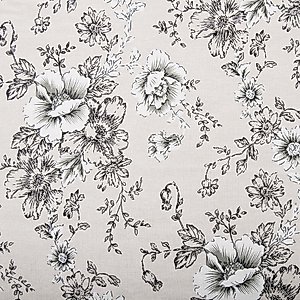 Linen Floral Fabric by The Yard - Upholstery Fabric by The Yard Sewing Fabric 62 Inch Width for Chairs Sofas Tablecloth Reupholstery DIY Projects - 1 Yard