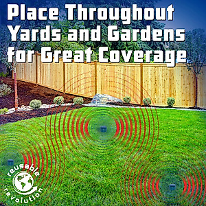 4 Pack Sonic Mole Chaser - Battery Operated Pest Repeller Stake, Scares Away Moles, Voles, Gophers and Rats by GreenLighting (Metal & Green)