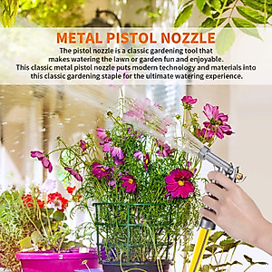 Hose Nozzle 2 Pack, Full Size Pistol Nozzle with Threaded Front, Durable High Pressure Garden Hose Nozzle, Rear Control Sprayer for Watering Plants, Cleaning