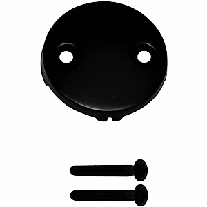 Westbrass R329-62 3-1/8" Two-Hole Bathtub Overflow Faceplate and Screws, 1-Pack, Matte Black