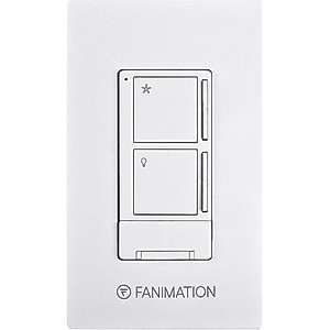 Fanimation WR501WH Ceiling Wall Control with Receiver-3 Fan Speeds and Light, White
