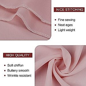 Yastouay Chiffon Table Runner 29x120 Inches Dusty Pink Romantic Wedding Table Runners 10Ft Sheer Table Linens for Bridal Baby Shower Birthday Party Cake Reception Table Decorations
