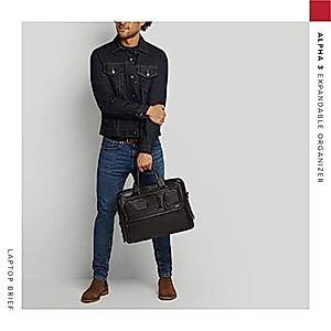 TUMI Alpha 3 Expandable Organizer Laptop Briefcase - 15-Inch Computer Bag for Men and Women - Anthracite