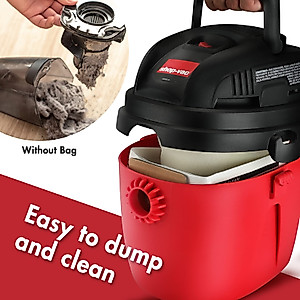 Shop-Vac 2.5 Gallon 2.5 Peak HP Wet/Dry Vacuum 2036000 + 90668 2-2.5 Gallon Disposable Filter Bags,6 Pack