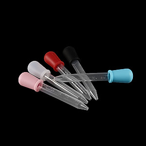 AGCFABS 2-5pcs 5ml Clear Silicone Dropper Graduated Pipette Liquid Food Dropper for Candy Molds Gummy Mold and Crafts Making Tools (2Pcs Blue)