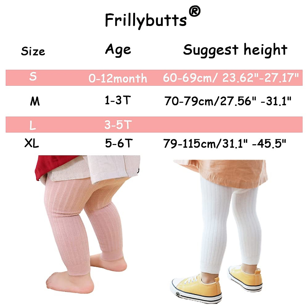 Frillybutts 6 Pack Cable Knit Leggings Unisex Infant Toddler Litter Kid Footless Tight 0-5T