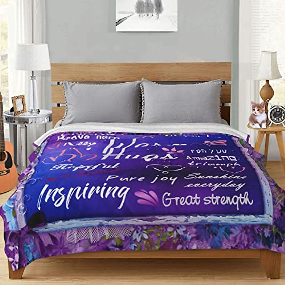 Get Well Soon Gifts for Women Inspirational Gifts for Women Fleece Throw Blanket Super Soft Fleece Flannel Plush Microfiber Blanket for Couch Bed Sofa(50" X 60")