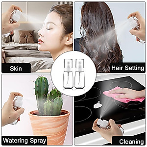 Fine Mist Travel Spray Bottle for Toiletries 2oz/60ml 2Pack Small Spray Bottle Travel Size Spray Bottles TSA Approved Leakproof Refillable Cosmetic Container for Hair Skincare Water Face Toner(2Clear)