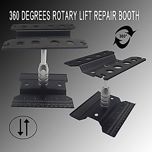 RC Stand Repair Workstation 360 Degree Rotation Lift Lower and 523pcs RC Screws Kit & Screwdrivers Set for 1/8 1/10 1/12 1/16 1/18 Scale Traxxas Arrma Redcat HSP Axial RC Cars Trucks Buggy (Black)