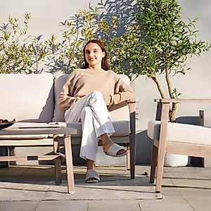 Grand patio Outdoor Furniture Set, 4-Piece Aluminum Patio Furniture Set with Heavy Duty Coffee Table and Waterproof Olefin Cushions, Modern Cozy Sling Outdoor Patio Sofa for Backyard Deck Poolside