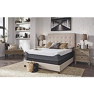 Signature Design by Ashley 12 Inch Elite Plush Mattress, Green Tea & Charcoal Infused Gel Memory Foam, Queen