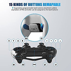Back Button Attachment for PS5 Controller BDM-010& BDM-020 & BDM-030, Black Shell Remap kit with Turbo Function for PS5 Controller - Controller NOT Included