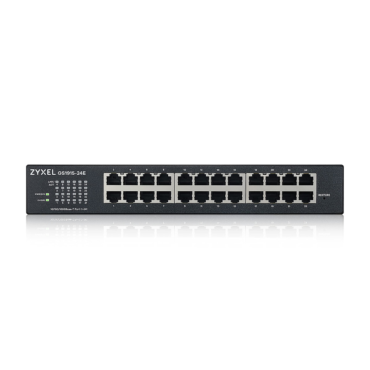 ZYXEL 24 Port Switch Gigabit Ethernet Smart (GS1915-24E) - Managed, Optional Nebula Cloud, Desktop or Wall Mount, Limited Lifetime Protection