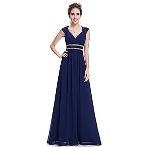 Ever-Pretty Womens Formal Sleeveless V-Neck Long Evening Dress 8 US Navy Blue