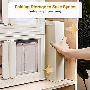 Homde 3 Pack Closet Organizer Stackable + 2 Pack Storage Bins 57.8QT with Lids and Wheels