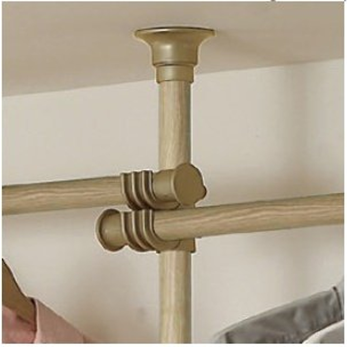 Prince Hanger, Premium Wood Double 2 Tier Hanger, Clothing Rack, Closet Organizer, Wood Color, Sturdy, PHUS-1032, Made in Korea