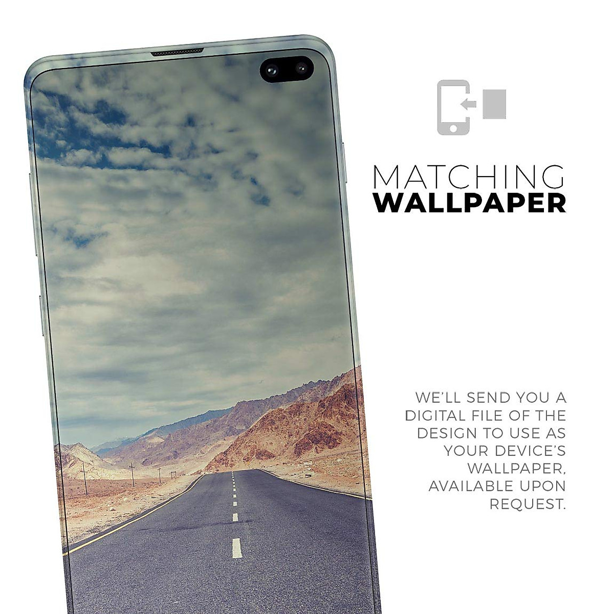 DesignSkinz Desert Road Protective Vinyl Decal Wrap Skin Cover Compatible with The Samsung Galaxy S20 (Screen Trim & Back Glass Skin)