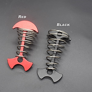 Bytiyar 8 pcs Aluminium Alloy 3 inch Fishbone Tent Stakes Deck Anchor Pegs with Spring Rope Buckle Hook Cord Adjuster Tensioner Kit for Camping on Wood Platform Black