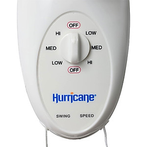 Hurricane Wall Mount Fan - 16 Inch, Supreme Series, Wall Fan with 90 Degree Oscillation, 3 Speed Settings, Adjustable Tilt - ETL Listed, White