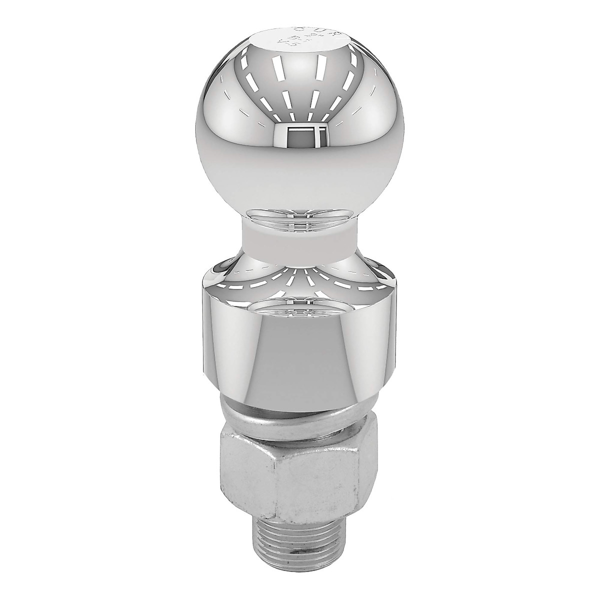 CURT 40033 Chrome Trailer Hitch Ball, 6,000 lbs, 1-Inch Rise, 2-Inch Diameter, 1 x 2-1/8-Inch Shank