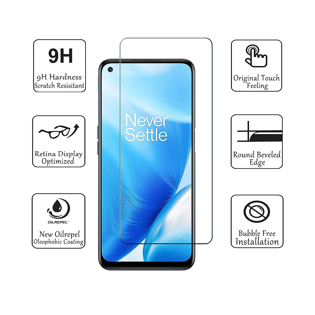 Oneplus Nord N200 5G Screen Protectors (3 Pack),Douglass 9H Tempered Glass Film Anti-Scratch Anti-Fingerprint Glass Screen Protectors Zero Bubbles Ultra-clear 99.99%, Transparent