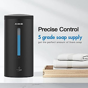 AIKE AK1255 Wall Mounted Touchless Automatic Foam Soap Dispenser Stainless Steel 24 fl.oz. Black