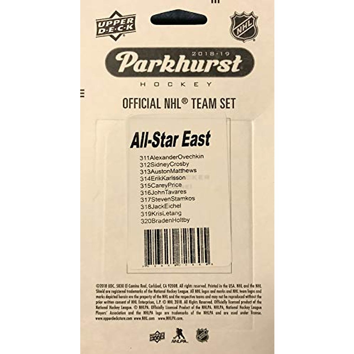 2018 2019 Upper Deck PARKHURST NHL Hockey Eastern Division All-Star Series 10 Card Set Featuring Alexander Ovechkin, Sidney Crosby, Auston Matthews, Steven Stamkos and 6 Other Players
