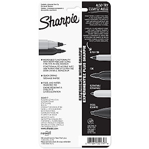SHARPIE Twin Tip Permanent Markers, Fine and Ultra Fine, Black, 4 Count