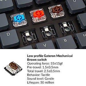 Keychron K5 SE Ultra-Slim Full Size 104 Keys Hot-swappable Wireless Bluetooth/Wired USB Mechanical Keyboard, with Low Profile Gateron Brown Switch RGB Backlight Computer Keyboard for Mac and Windows