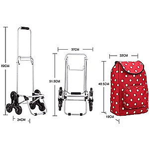Shopping Trolley on Wheels Multi Function Shopping Cart Foldable Trolley On Wheels Lightweight Stair Climbing Cart with Large Capacity Waterproof Grocery Stair Climbing Foldable Cart Storage Hand T