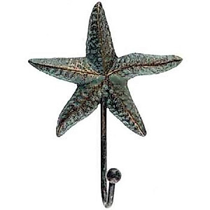 Starfish Metal Wall Hook Wall Hook Nautical Home Decoration 5 Inch Width