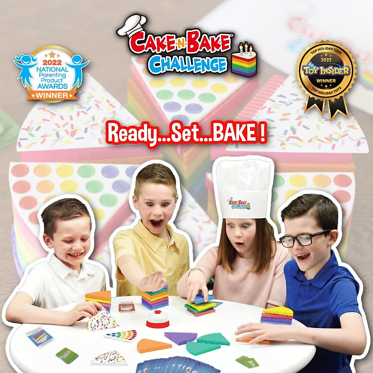 The Eggmazing Egg Decorator Cake-N-Bake Challenge | Kids' Color Matching, Cake Building Board Game for Age 4 & Up (2-6 Players)