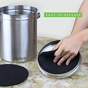 Abakoo Compost Bin Filters, 12 Packs, Activated Carbon Filters for Kitchen Compost Pail Filters Replacement for 1.6/1.8 Gallon Compost bin, 8.45 Inches, 6mm Thickness
