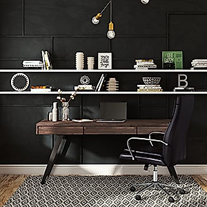 SIMPLIHOME Lowry SOLID WOOD and Metal Modern Industrial 72 inch Wide Home Office Desk, Writing Table, Study Table Furniture in Distressed Charcoal Brown