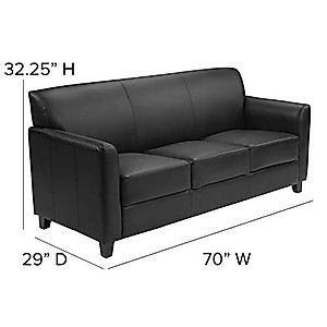 Flash Furniture HERCULES Diplomat Series Black LeatherSoft Sofa