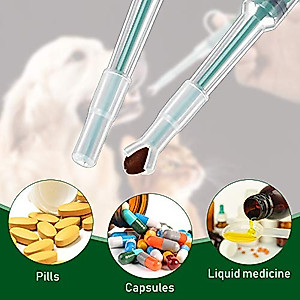 2 Pieces Pet Pill Plunger Popper for Small Cats Dogs Pill Gun Dispenser Shooter Pet Piller Soft Tip Tablet Syringe Pusher Animal Medicine Feeder for Feeding Accessories (Green)