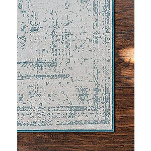 Rugs.com Monte Carlo Collection Rug – 5' x 8' Blue Medium Rug Perfect for Living Rooms, Large Dining Rooms, Open Floorplans