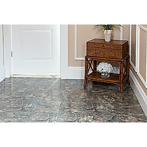 Nexus Self Adhesive 12-Inch Vinyl Floor Tiles, 20 Tiles - 12" x 12", Dark Slate Marble Pattern - Peel & Stick, DIY Flooring for Kitchen, Dining Room, Bedrooms & Bathrooms by Achim Home Decor