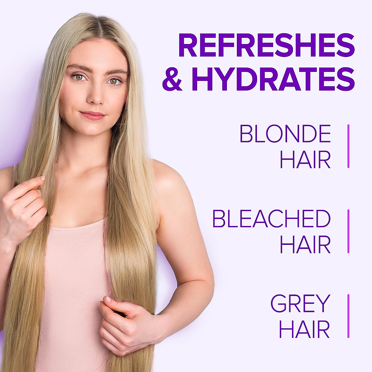 NO MORE BRASS Purple Shampoo And Conditioner Set (2 x 16.9 Fl Oz) SULFATE FREE Purple Shampoo For Blondes And Purple Conditioner - Blonde Shampoo And Conditioner Set To Eliminate Yellow Brassy Tones
