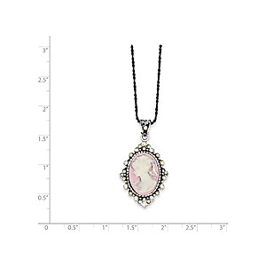 FJC Finejewelers Sterling Silver Crystal Cameo Pendant Necklace W/ 16 Chain Chain Included
