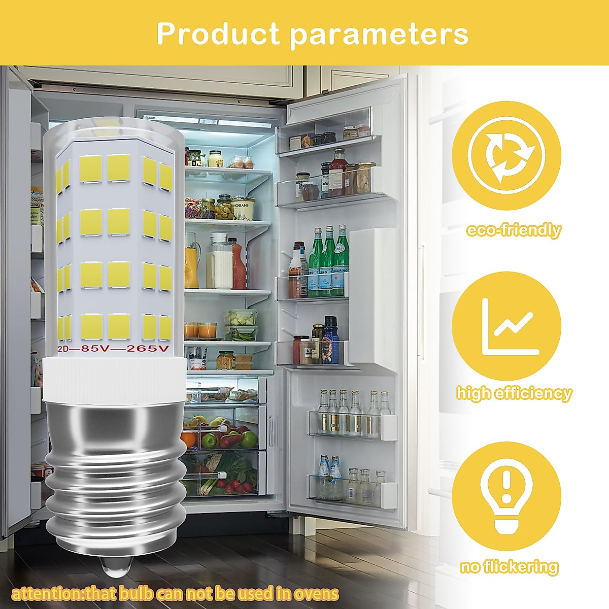 LCMLA Refrigerator LED Bulb 5304517886 KEI D28a KEL2811 Replacement for Frigidaire Kenmore Electrolux Crosley Replace 5304498578 7297114000 7241552801 5304495326 E17 3.8W 85V-265V White Light