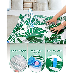 Colemoly Vacuum Storage Bags 10 Jumbo with Electric Air Pump, Big Compression Bags, Space Saver Vacuum Seal Bags for Clothing, Blankets, Storage and Organization, Travel Essentials